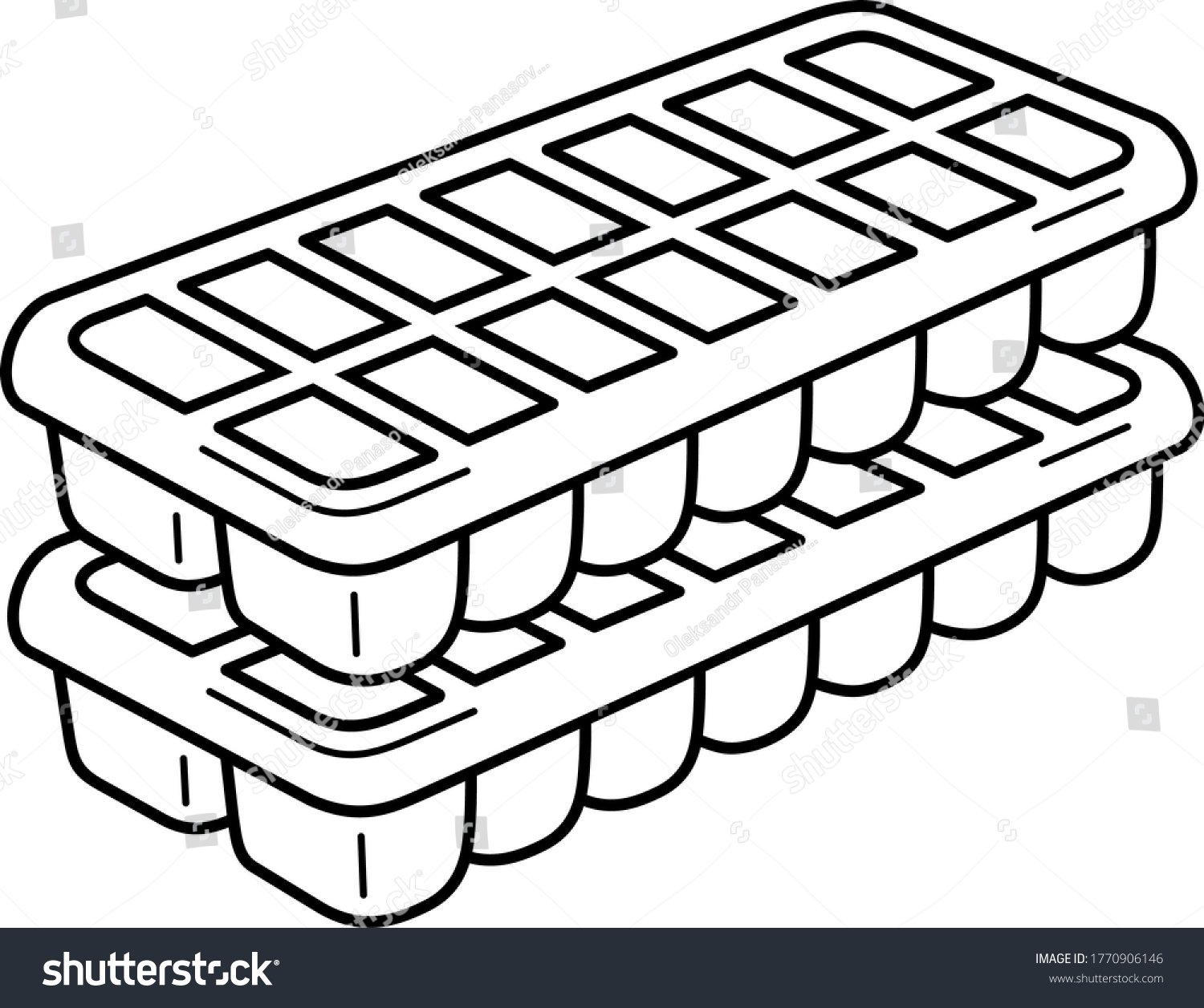 Ice Cube Trays Vector Outline Icon Stock Vector (Royalty Free ...