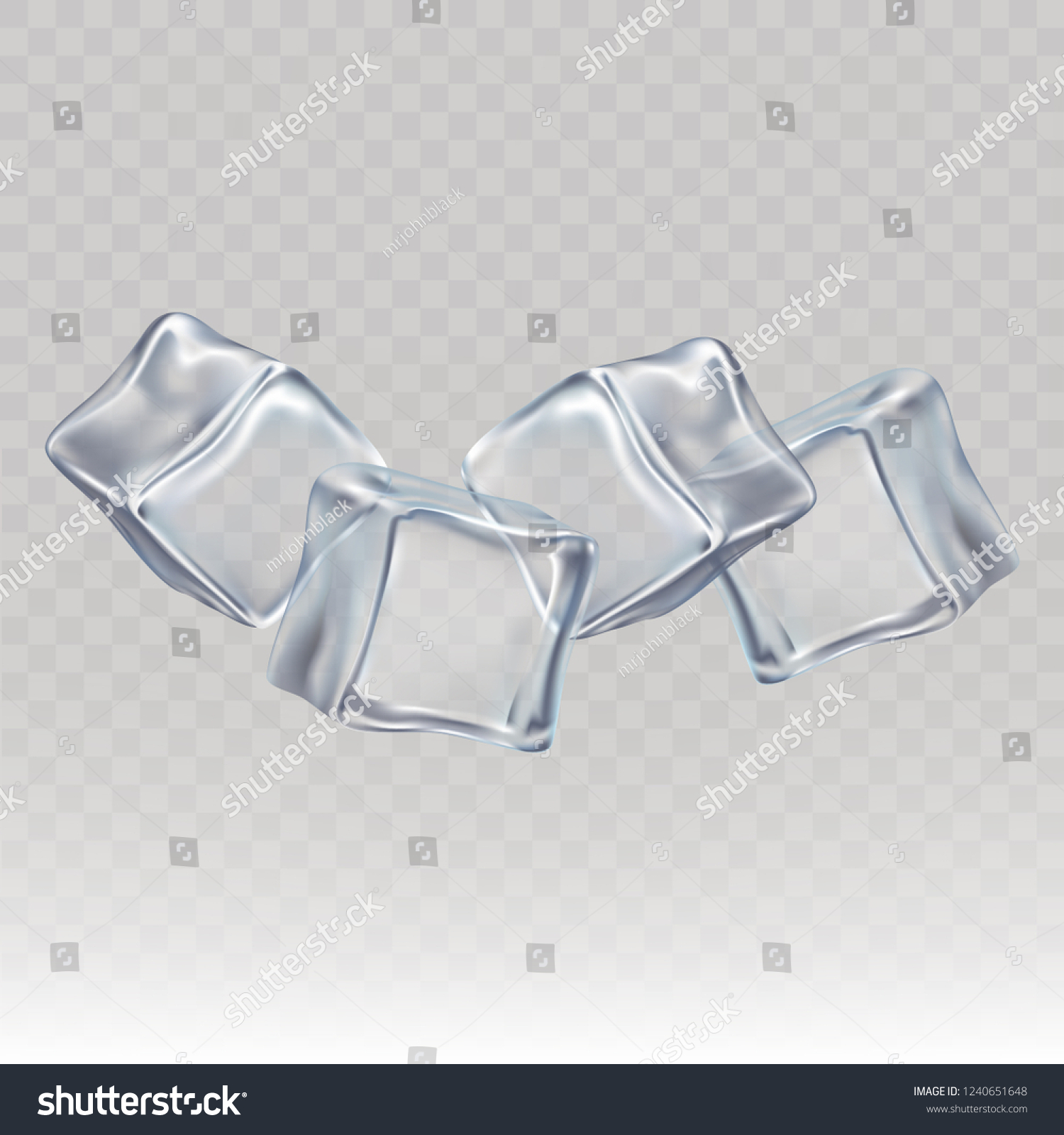 Ice Cubes On Transparent Background Stock Vector (Royalty Free) 1240651648