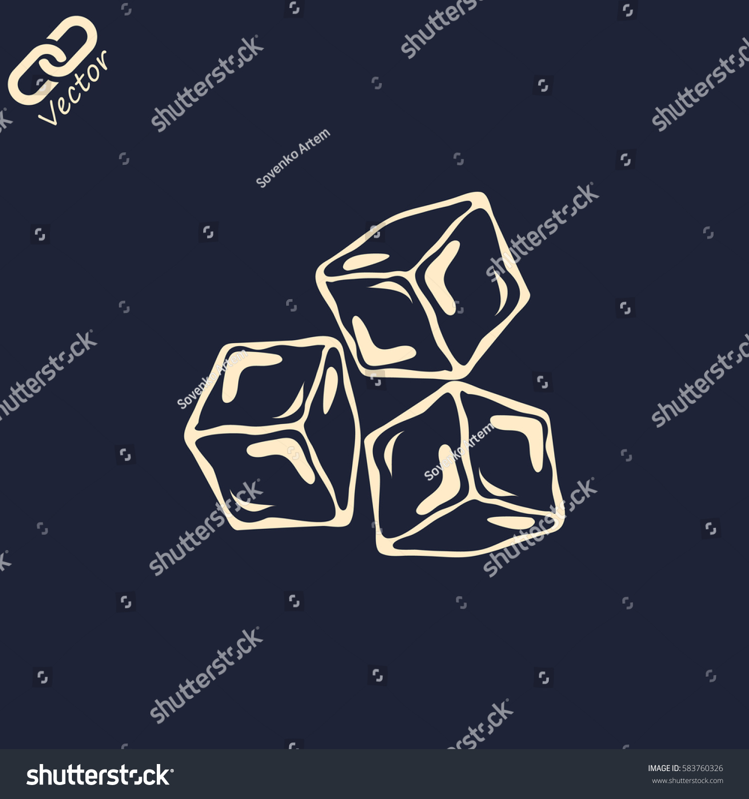 Ice Cubes Symbol Stock Vector (Royalty Free) 583760326