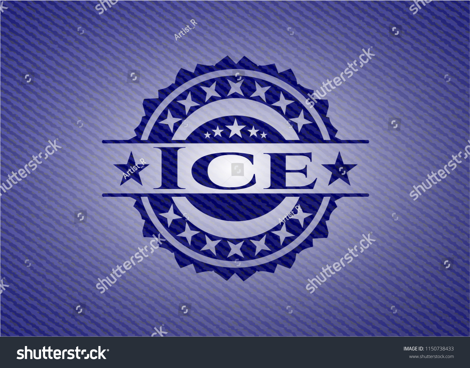 Ice Emblem Jean Texture Stock Vector (Royalty Free) 1150738433