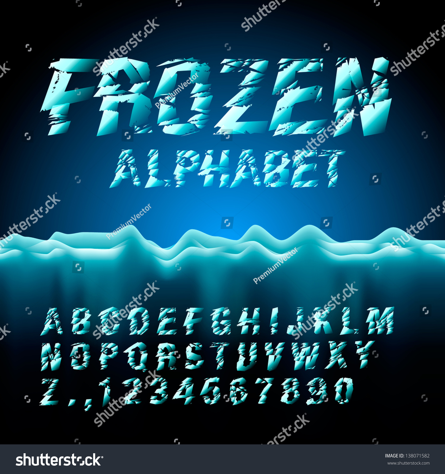 Ice Font Collection Vector Illustration Stock Vector 138071582 ...