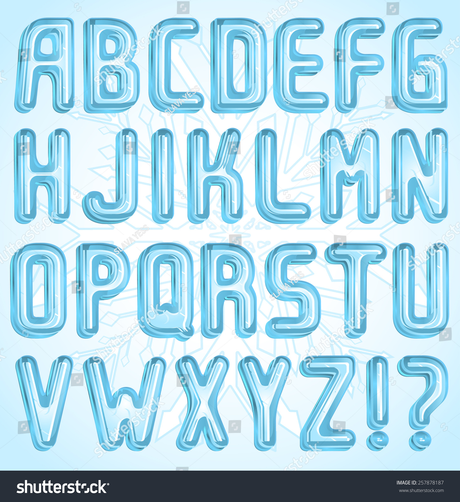 Ice Font Part 12 Abc: vector de stock (libre de regalías) 257878187