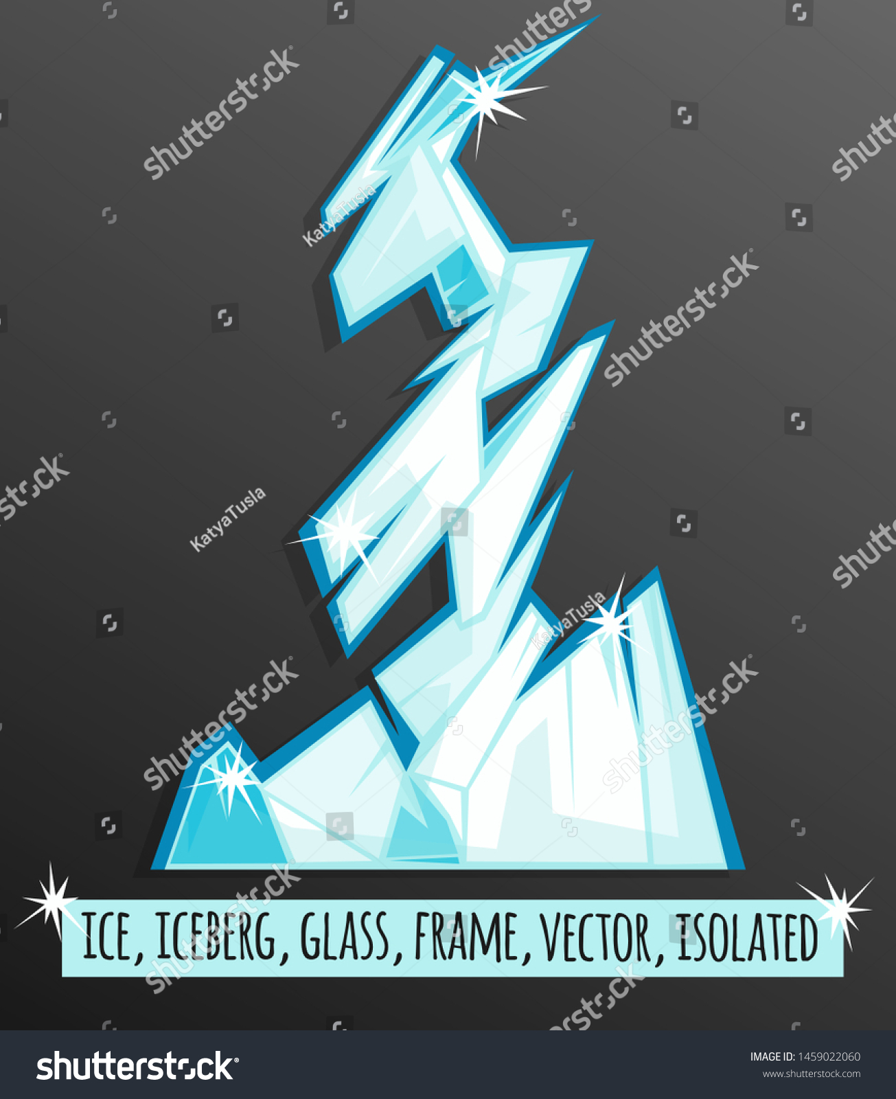 Ice Frame Vector Image Flat Cartoon Stok Vektör (Telifsiz) 1459022060 ...