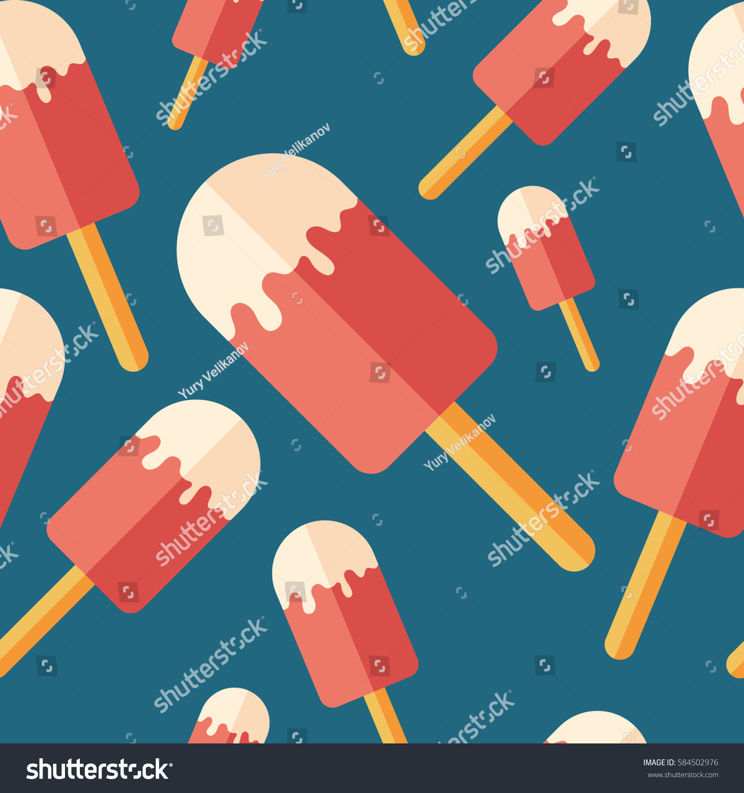 Ice Lolly Flat Icon Seamless Pattern Stock Vector (Royalty Free) 584502976