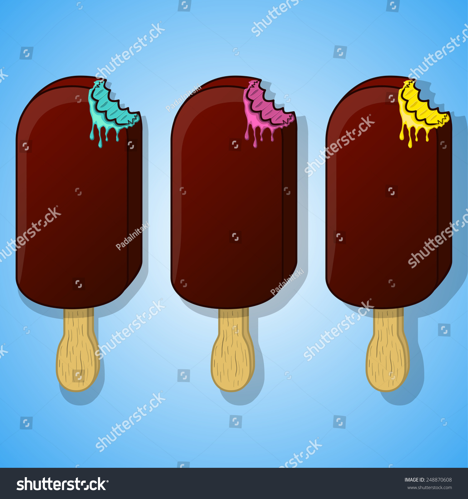 Ice Lolly Set Stock Vector (Royalty Free) 248870608