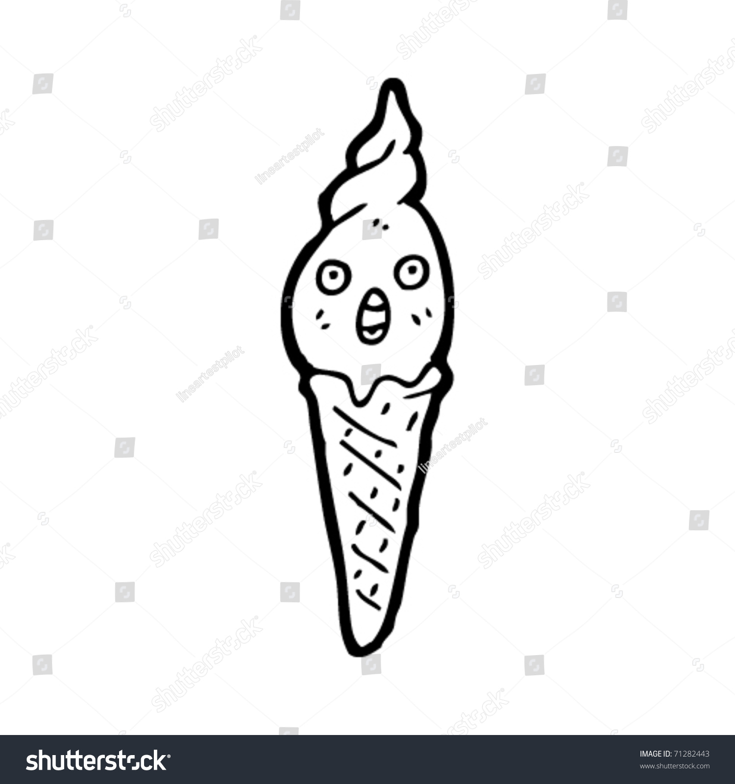Ice Scream Cartoon Stock Vector Illustration 71282443 : Shutterstock