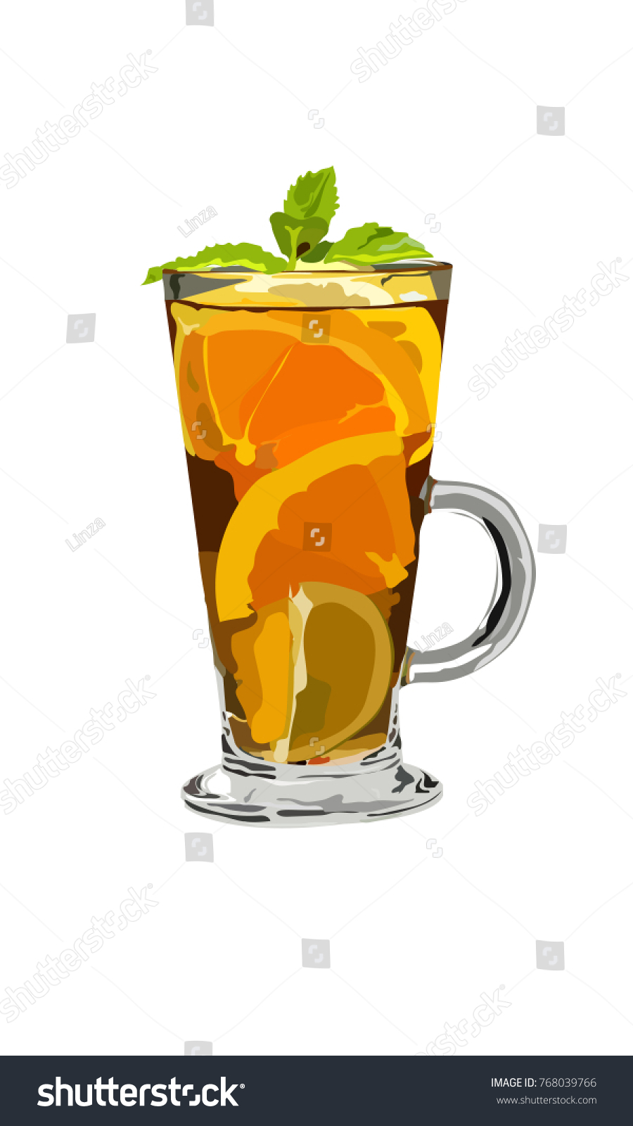 Ice Tea Vector Drawing Illustration Stock Vector (Royalty Free) 768039766