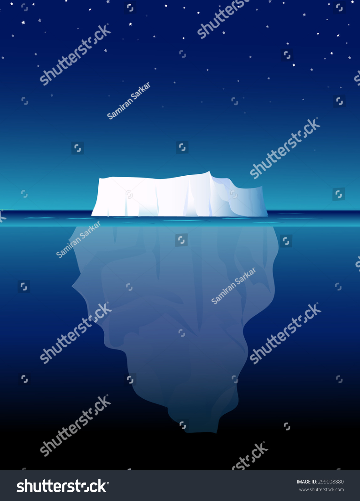 Iceberg Night Stock Vector (Royalty Free) 299008880