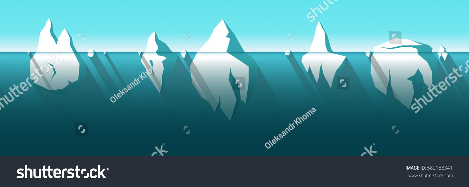 Iceberg Horizontally Seamless Pattern Vector Background: เวกเตอร์สต็อก ...