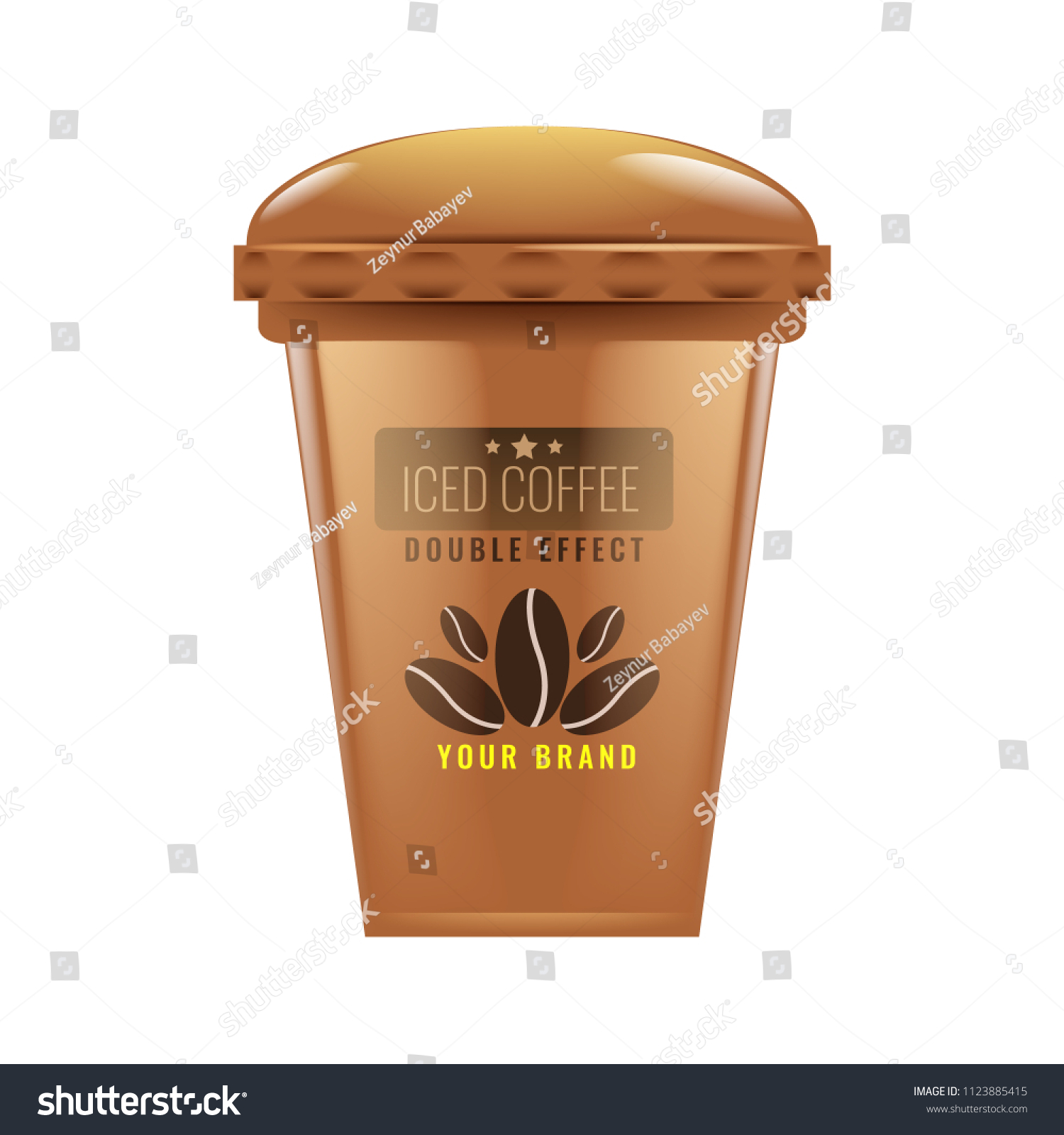 Iced Coffee Cup Mock Realistic Vector Stock Vector (Royalty Free ...