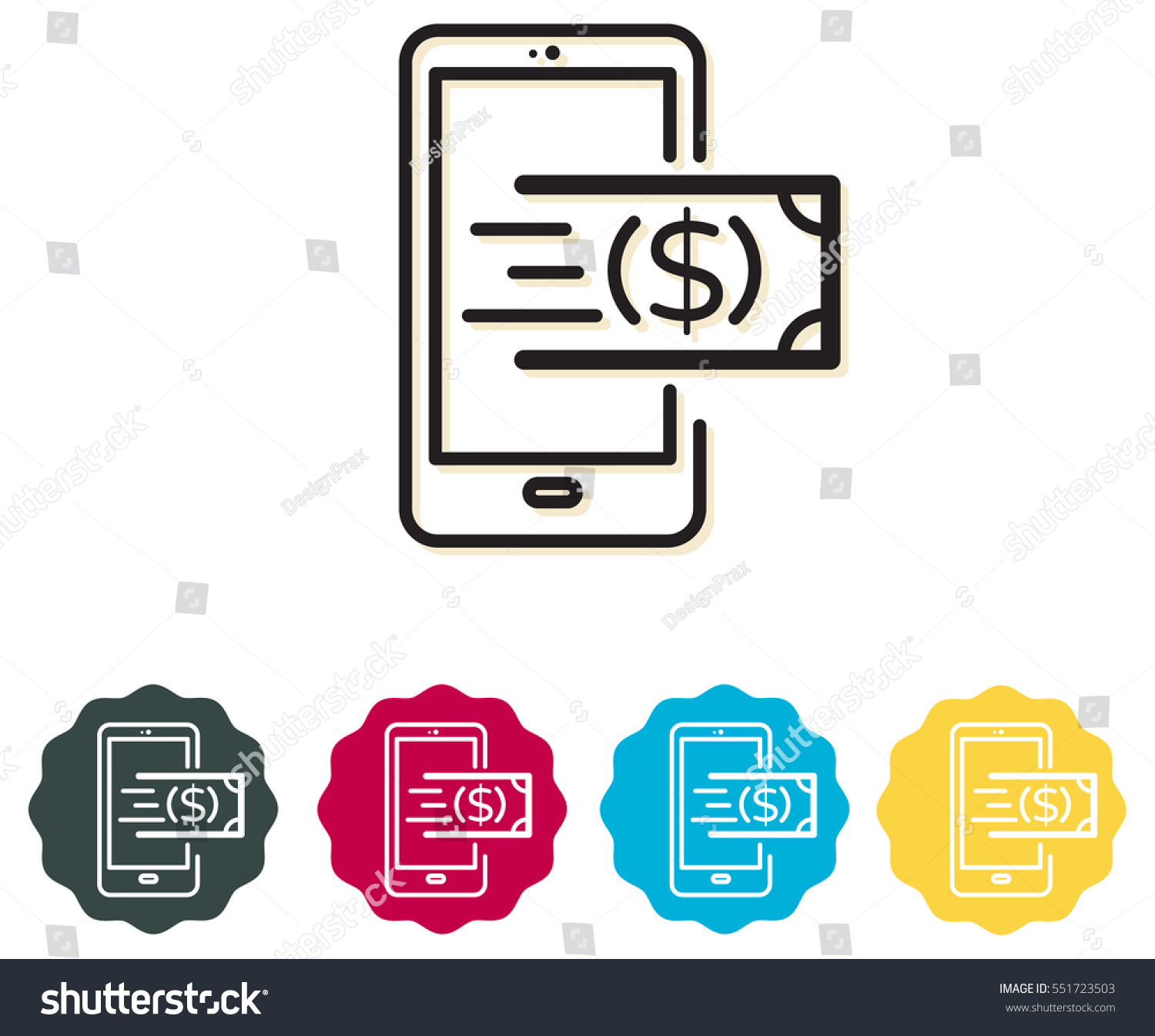 Icon Digital Wallet Payment Services Stock Vector (Royalty Free) 551723503