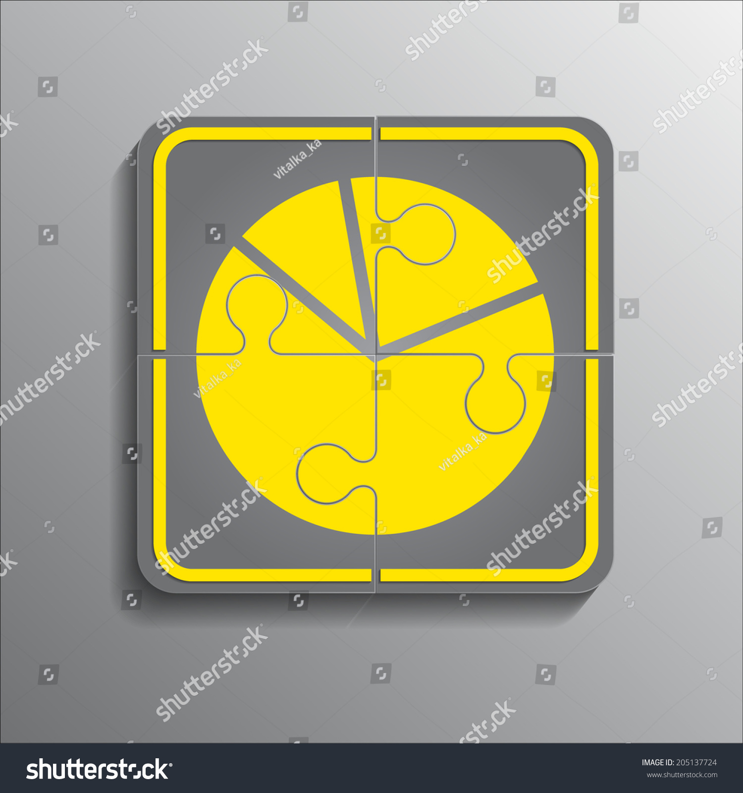 Icon Puzzles Chart Graph Stock Vector (Royalty Free) 205137724 ...