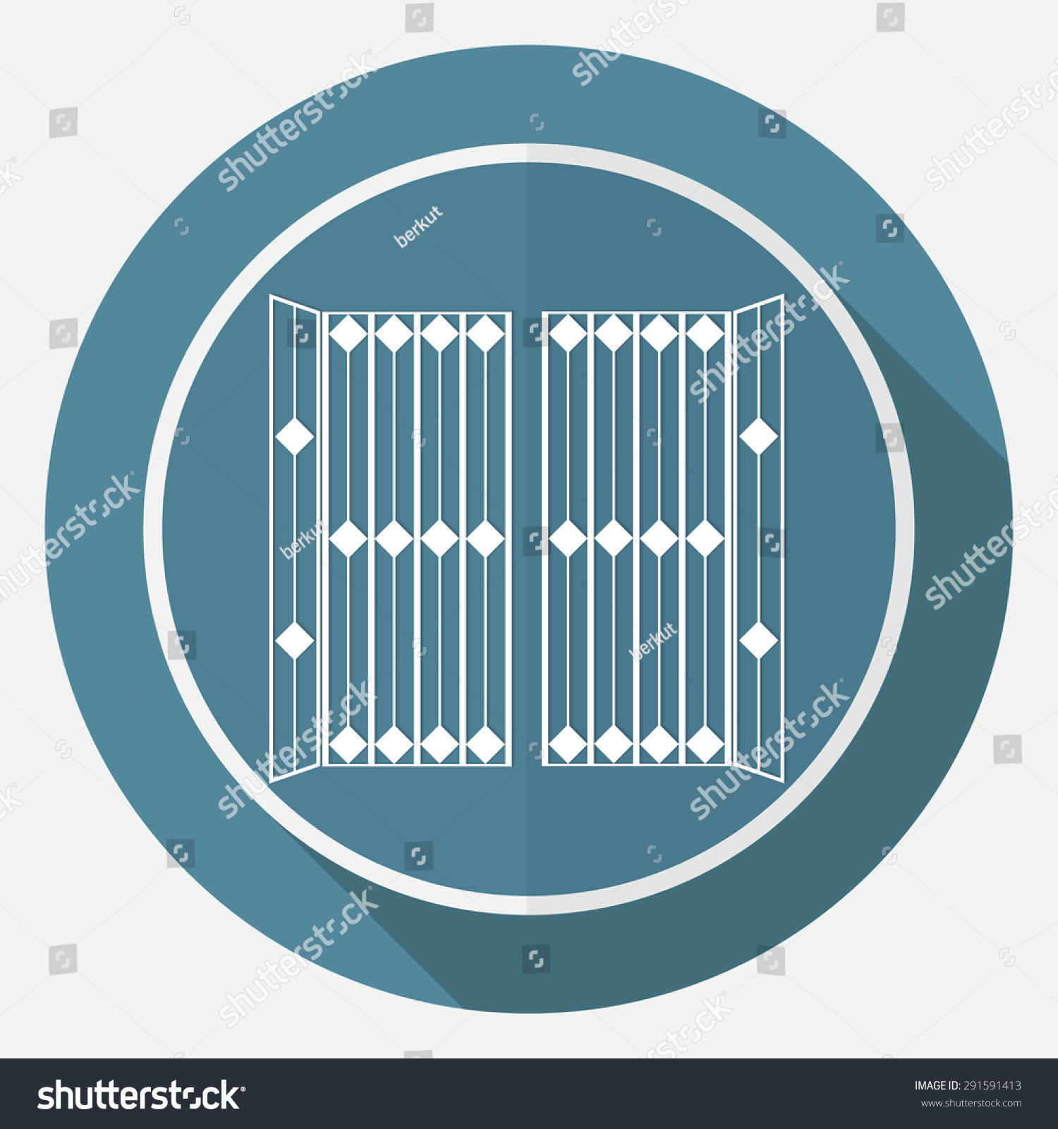 Icon Gate On White Circle Long Stock Vector (Royalty Free) 291591413 ...