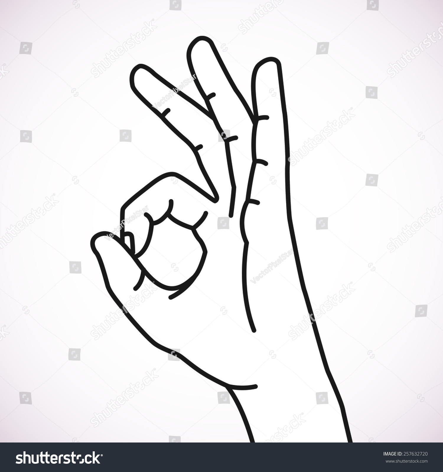 Icon Hand Okay Vector Eps 10 Stock Vector (Royalty Free) 257632720 ...