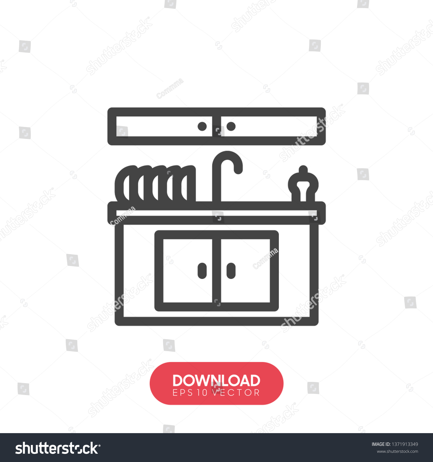 Icon Kitchen Sink Vector Stock Vector (Royalty Free) 1371913349 ...