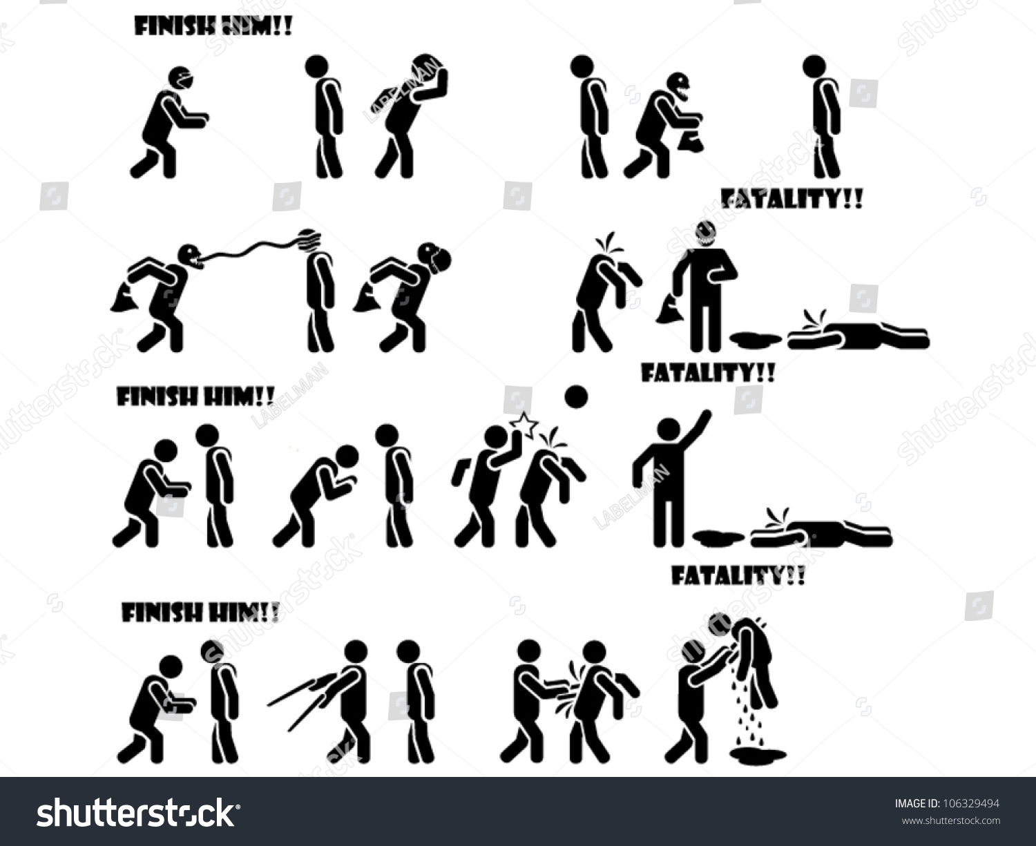 Icon Man Fatality 3 Di 3 Stock Vector Illustration 106329494 : Shutterstock