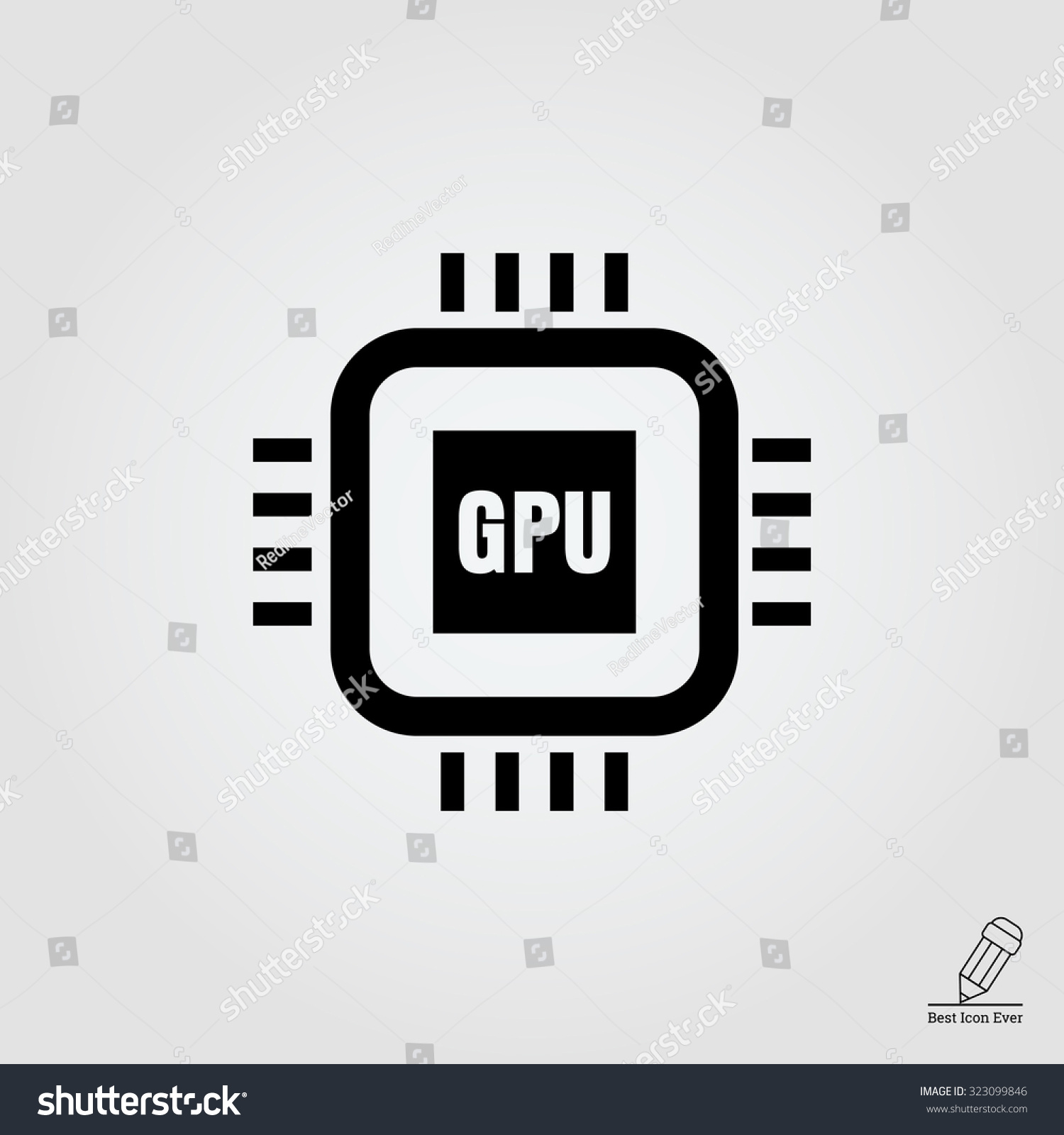 Icon General Processing Unit Stock Vector (Royalty Free) 323099846 ...