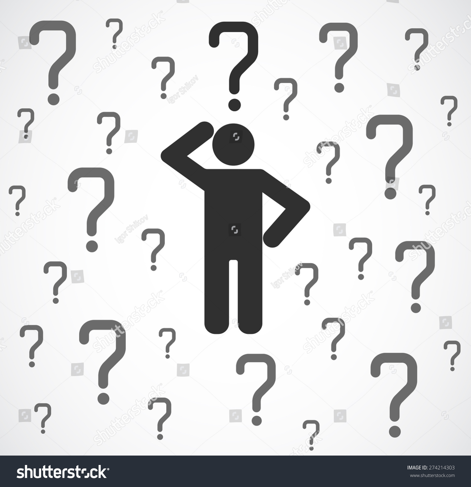 Icon Person With Question Mark Concept Background Stock Vector ...