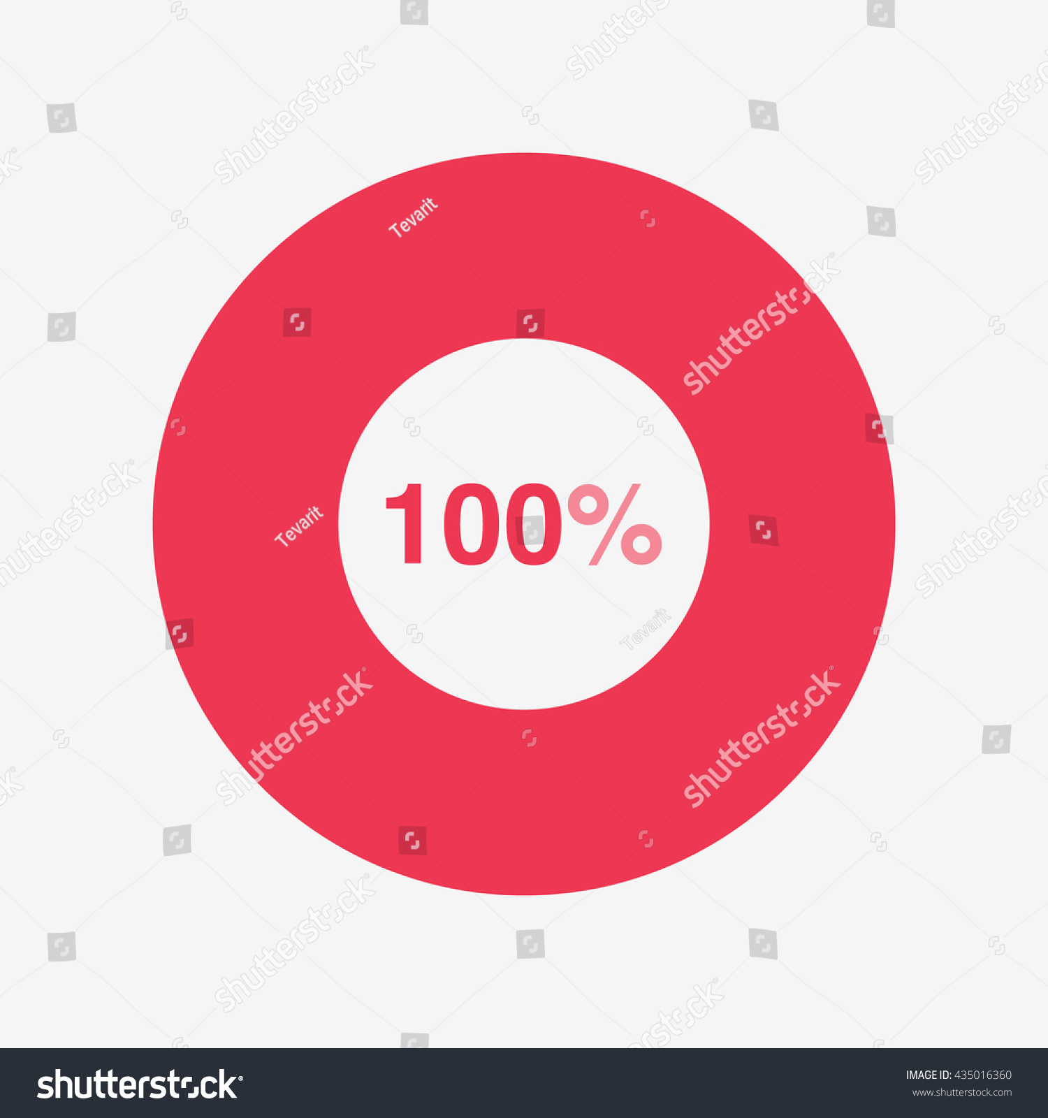 Icon Pie Red Chart 100 Percent Stock Vector (Royalty Free) 435016360 ...