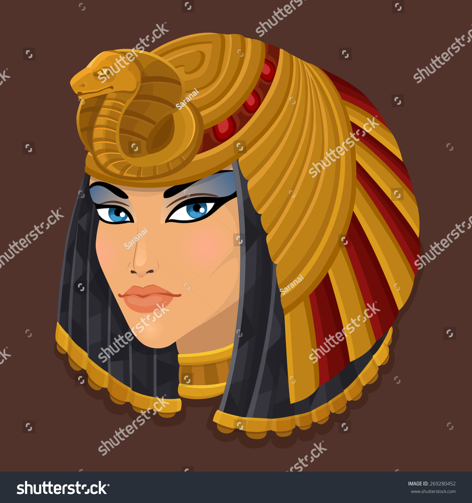 Icon Portrait Cleopatra. Vector Illustration - 269280452 : Shutterstock