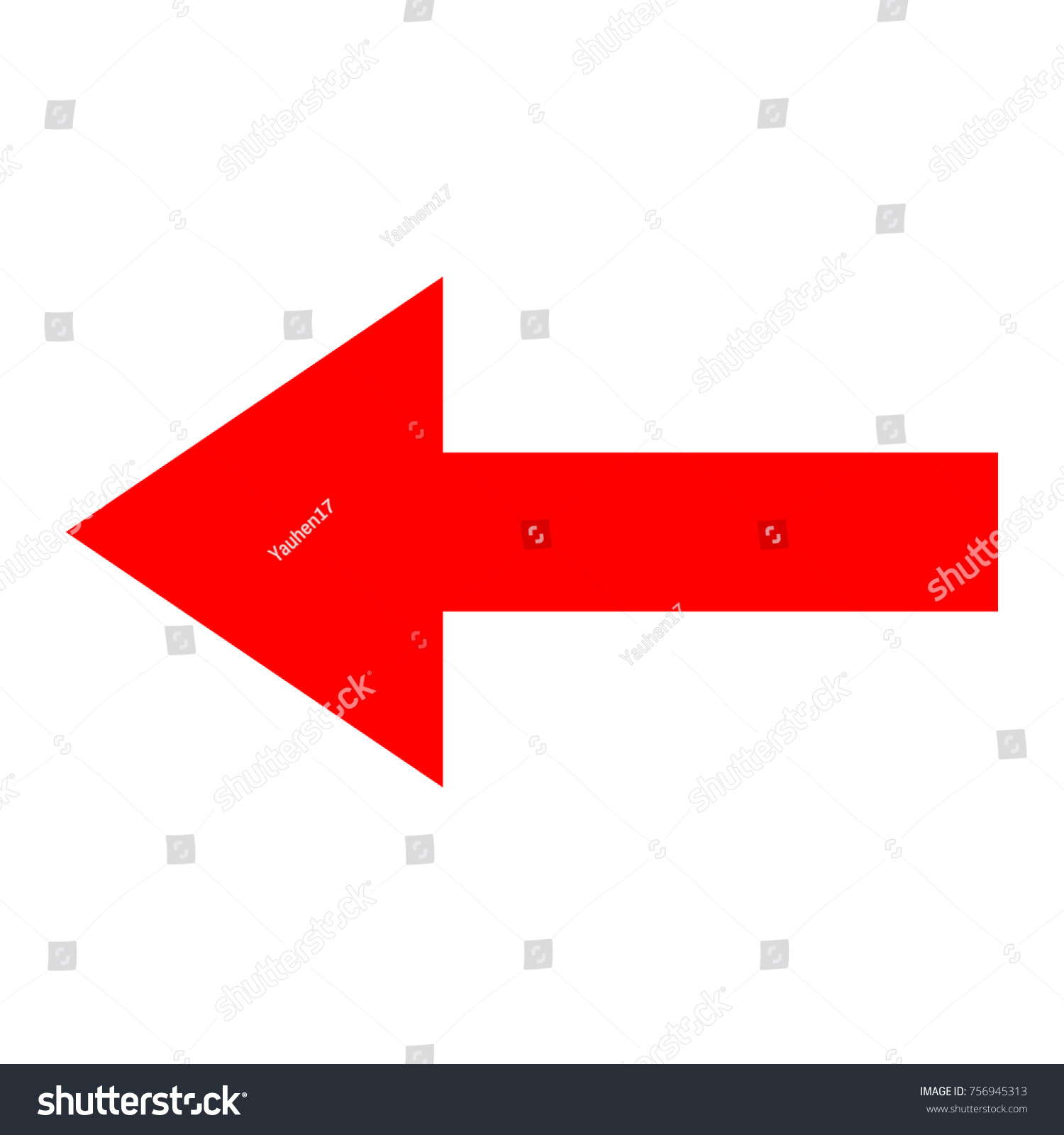 Icon Red Arrow Direction On White Stock Vector (Royalty Free) 756945313