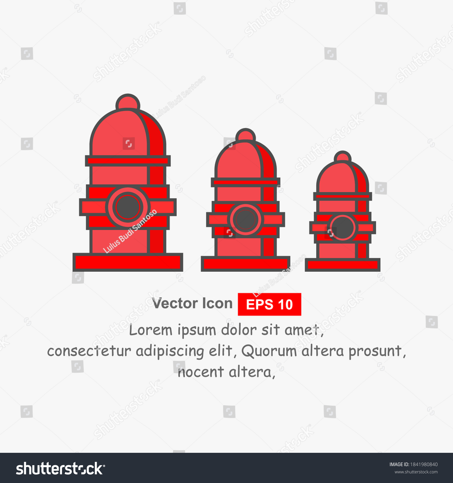 Icon Red Fire Hydrant Isolated Vector Stock Vector (Royalty Free ...