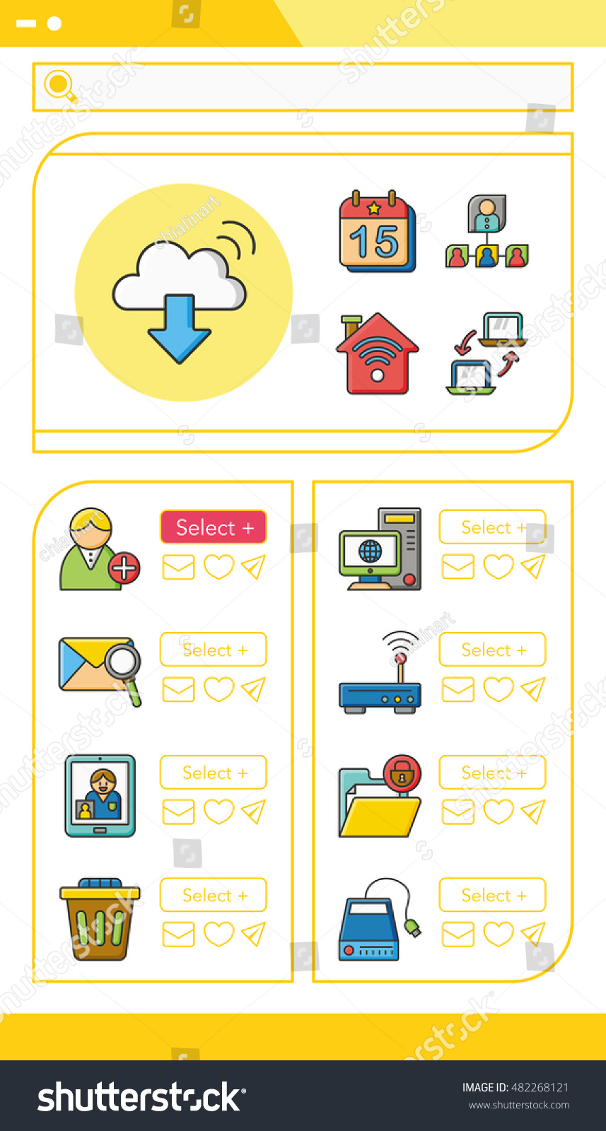 Icon Set Internet Vector Stock Vector (Royalty Free) 482268121