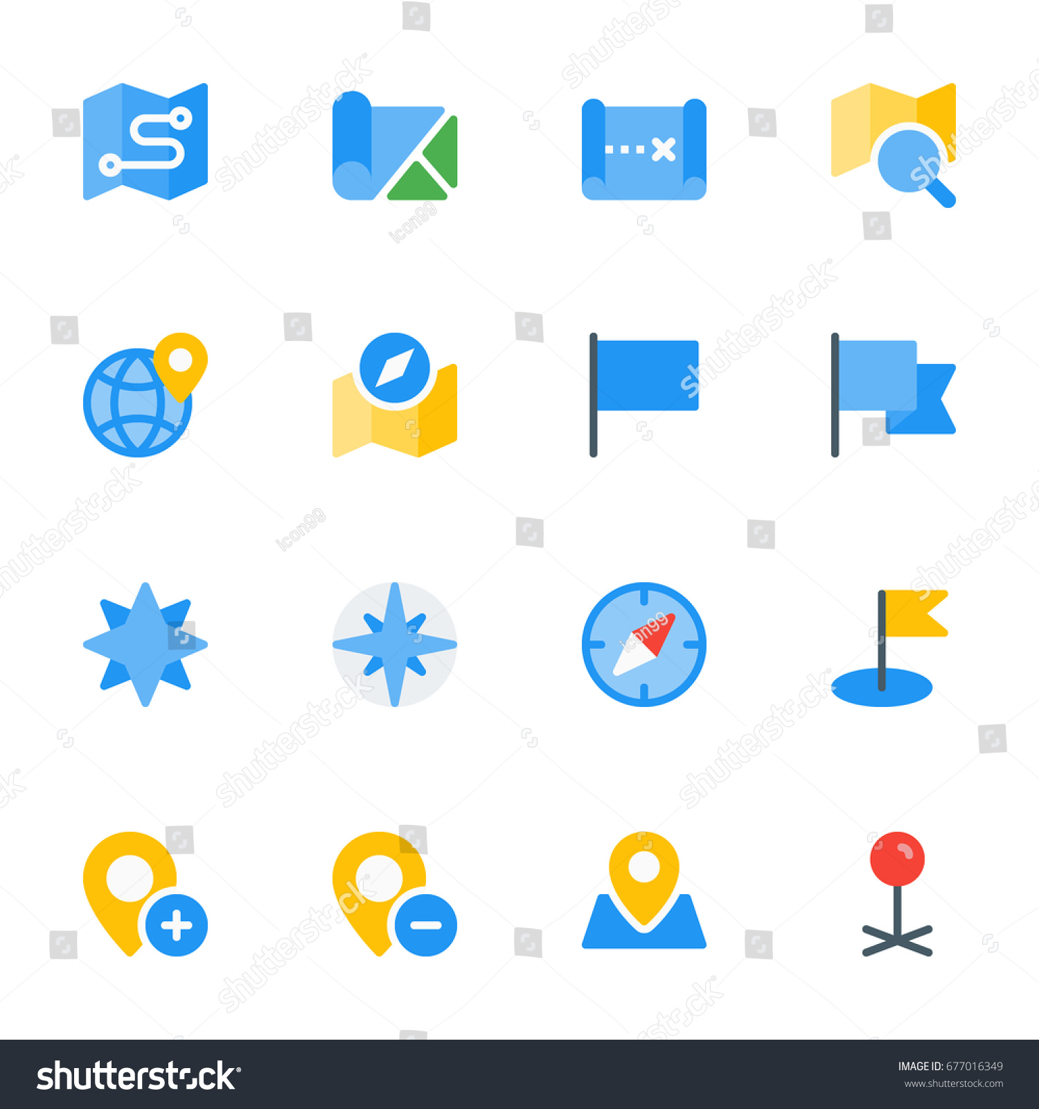 Icon Set Maps Location Stock Vector (Royalty Free) 677016349 | Shutterstock