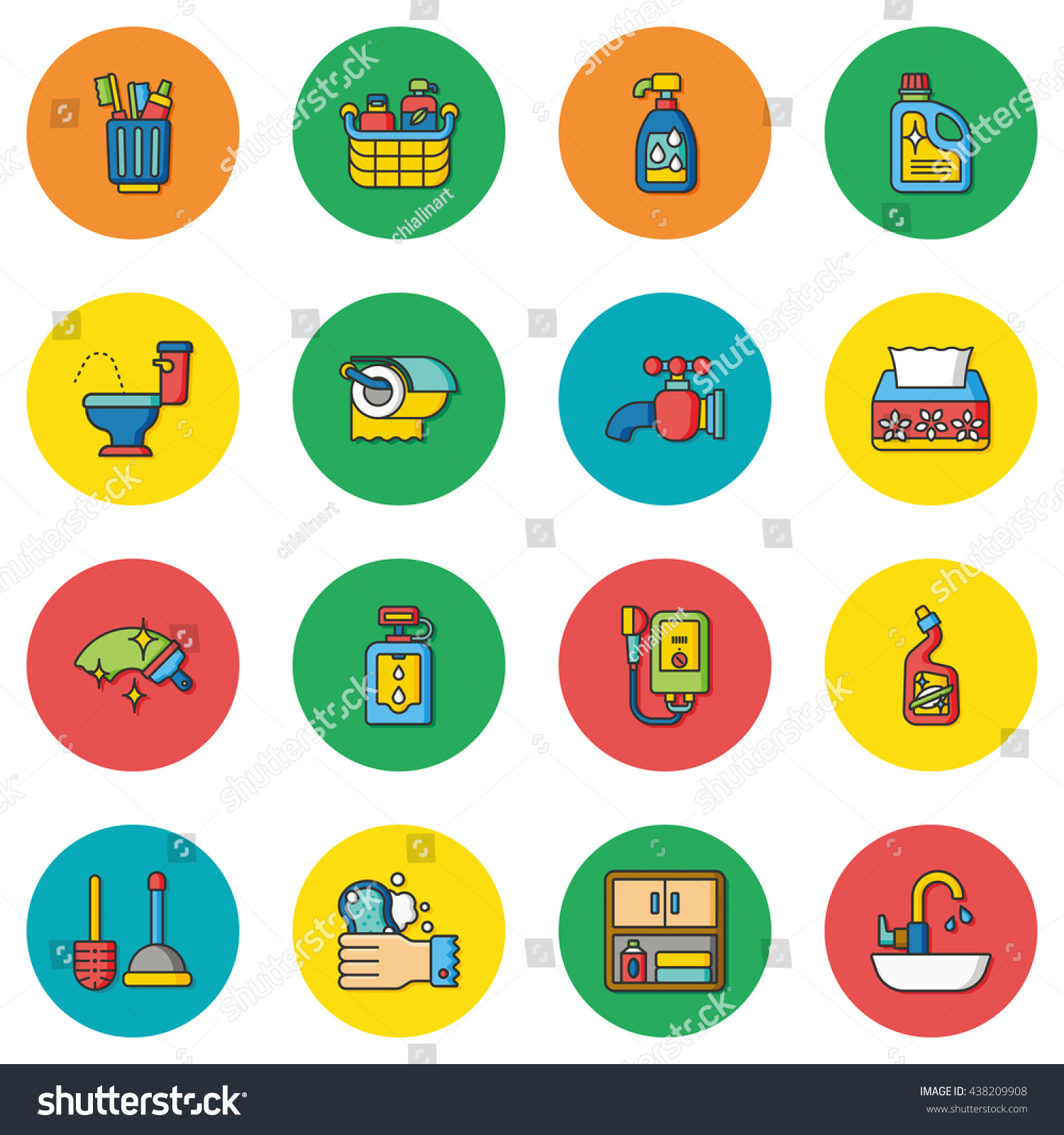 Icon Set Sanitary Vector Stock Vector (Royalty Free) 438209908 ...