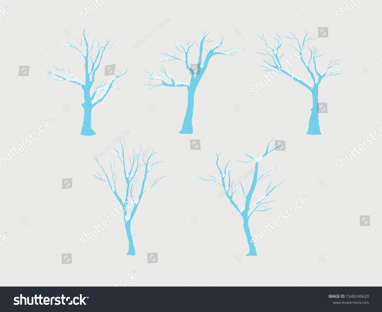 Icon Set Tree Winter Vector Illustration Stock Vector (Royalty Free ...