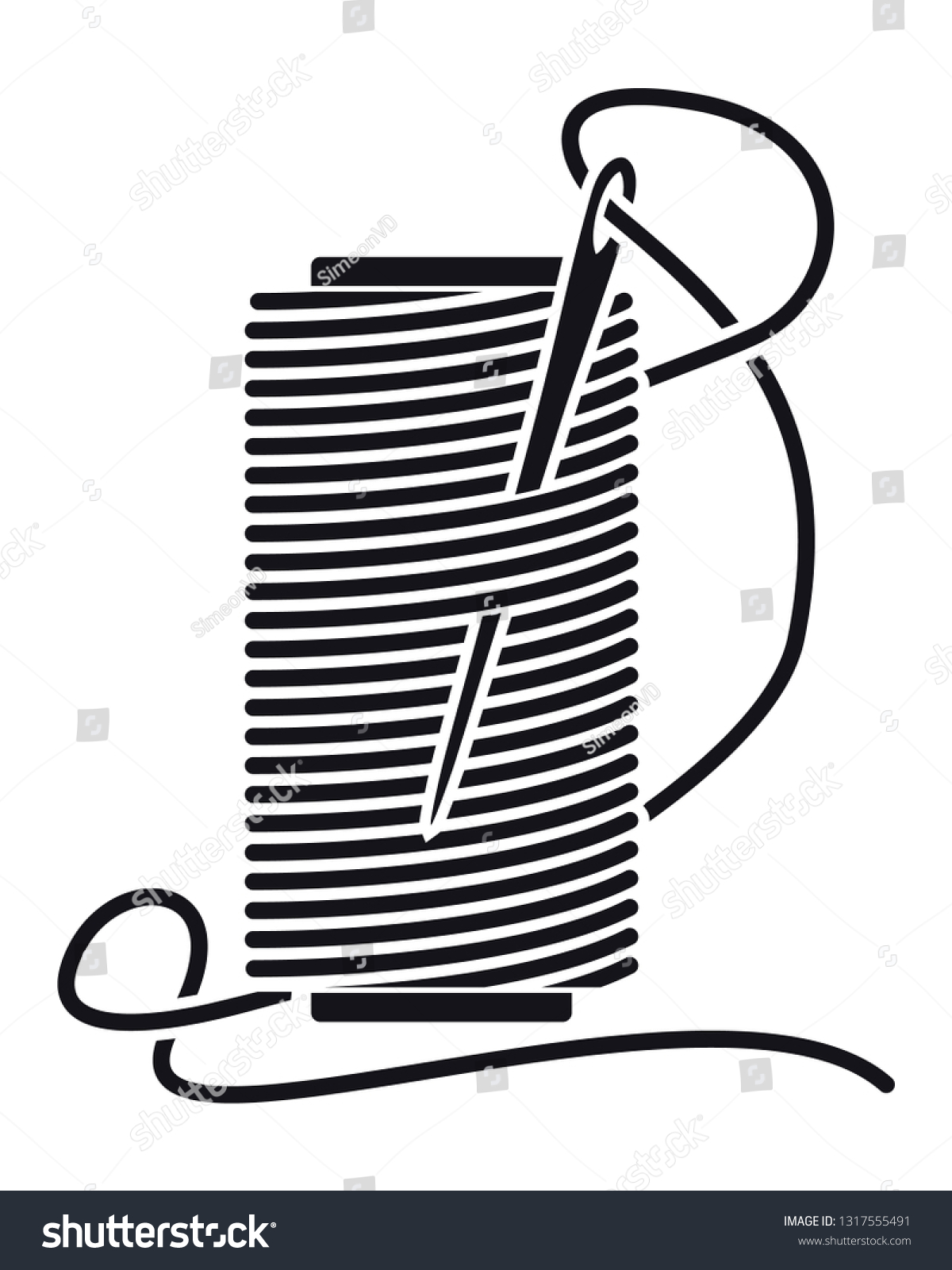 Icon Sewing Thread On Spools Vector Stock Vector (Royalty Free ...