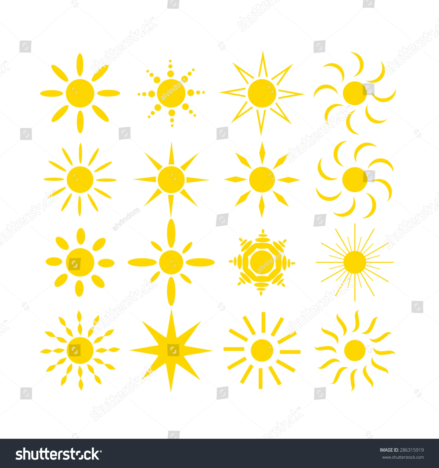 Icon Sun Vector Stock Vector 286315919 - Shutterstock