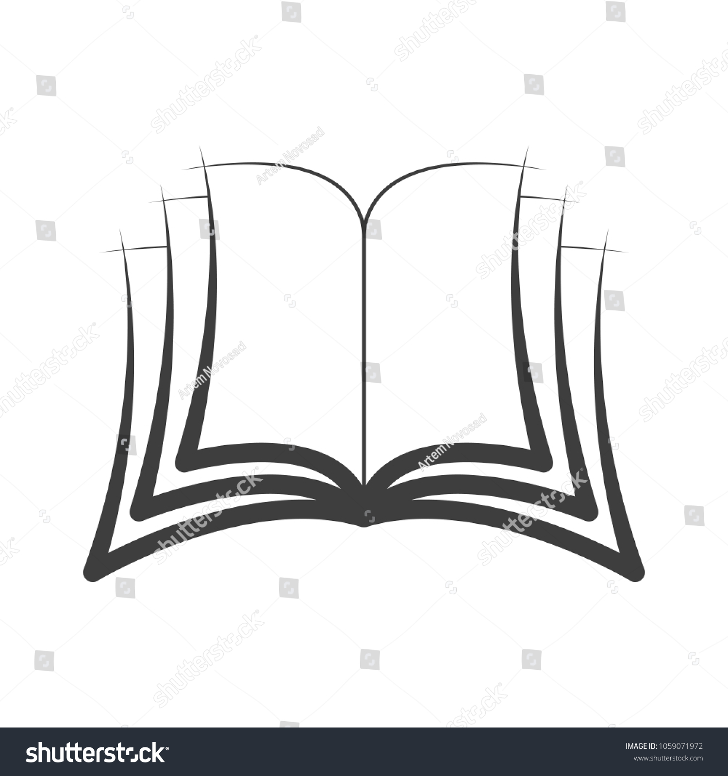 Icon Symbol Open Book Logo Vector Stock Vector (Royalty Free ...