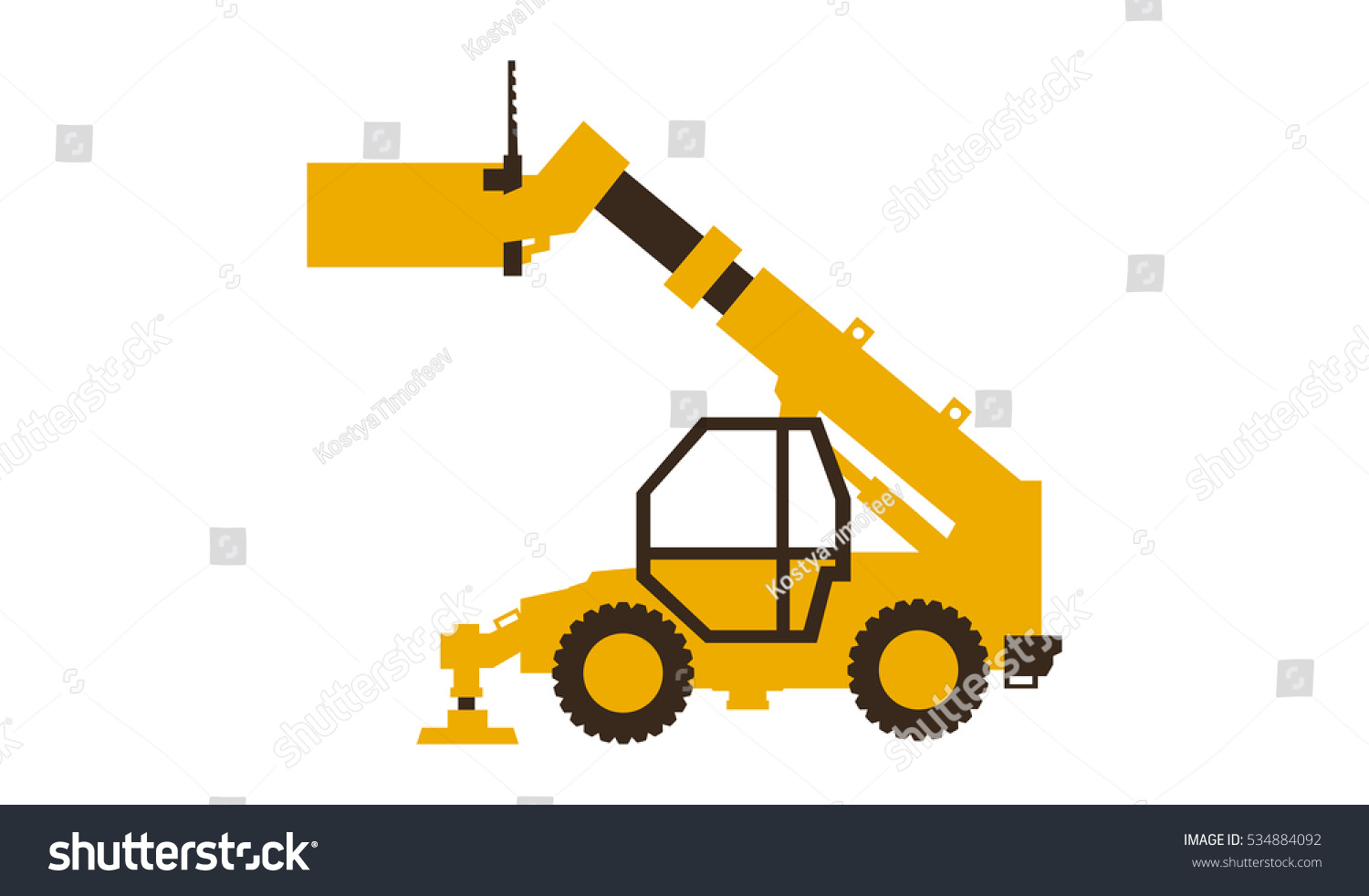Icon Telehandler Construction Machinery Vector Illustration Stock ...