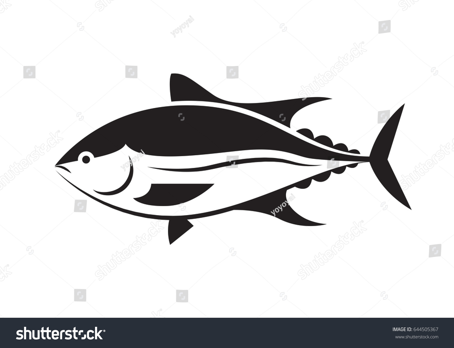 Icon Tuna Fish Vector Stock Vector 644505367 - Shutterstock