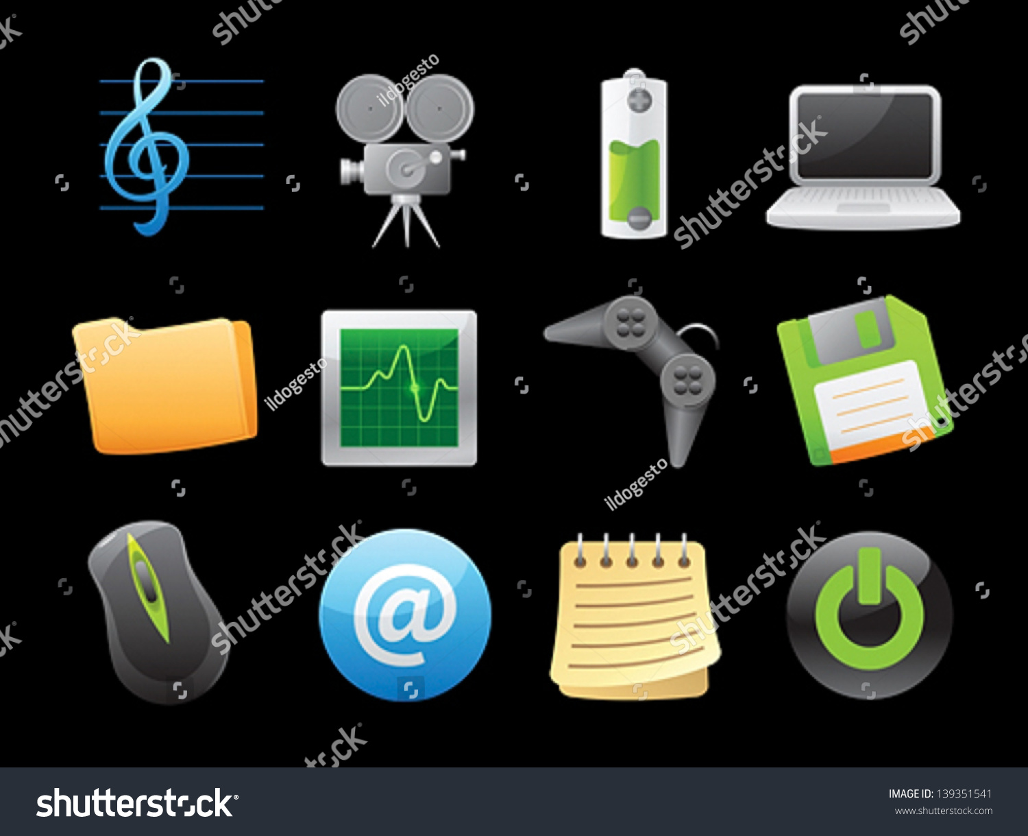 Icons Computer Website Interface Vector Illustration Stock Vector ...