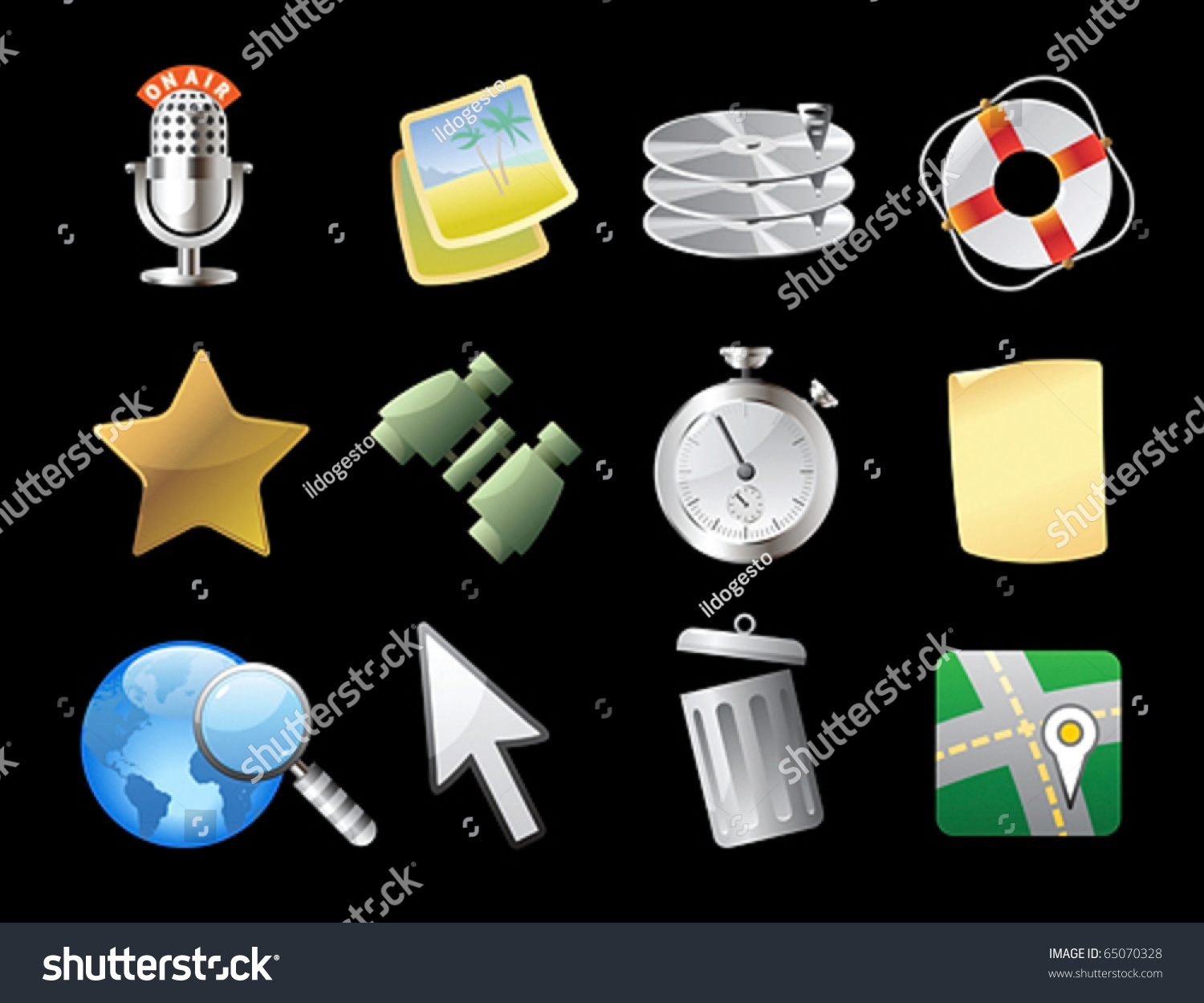 Icons Computer Website Interface Vector Illustration Stock Vector ...