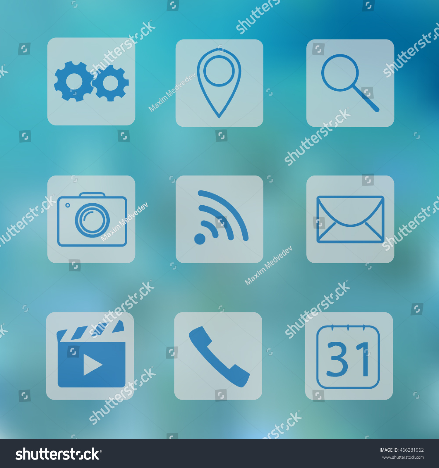 Icons Mobile Apps Vector Illustration Stock Vector (Royalty Free) 466281962