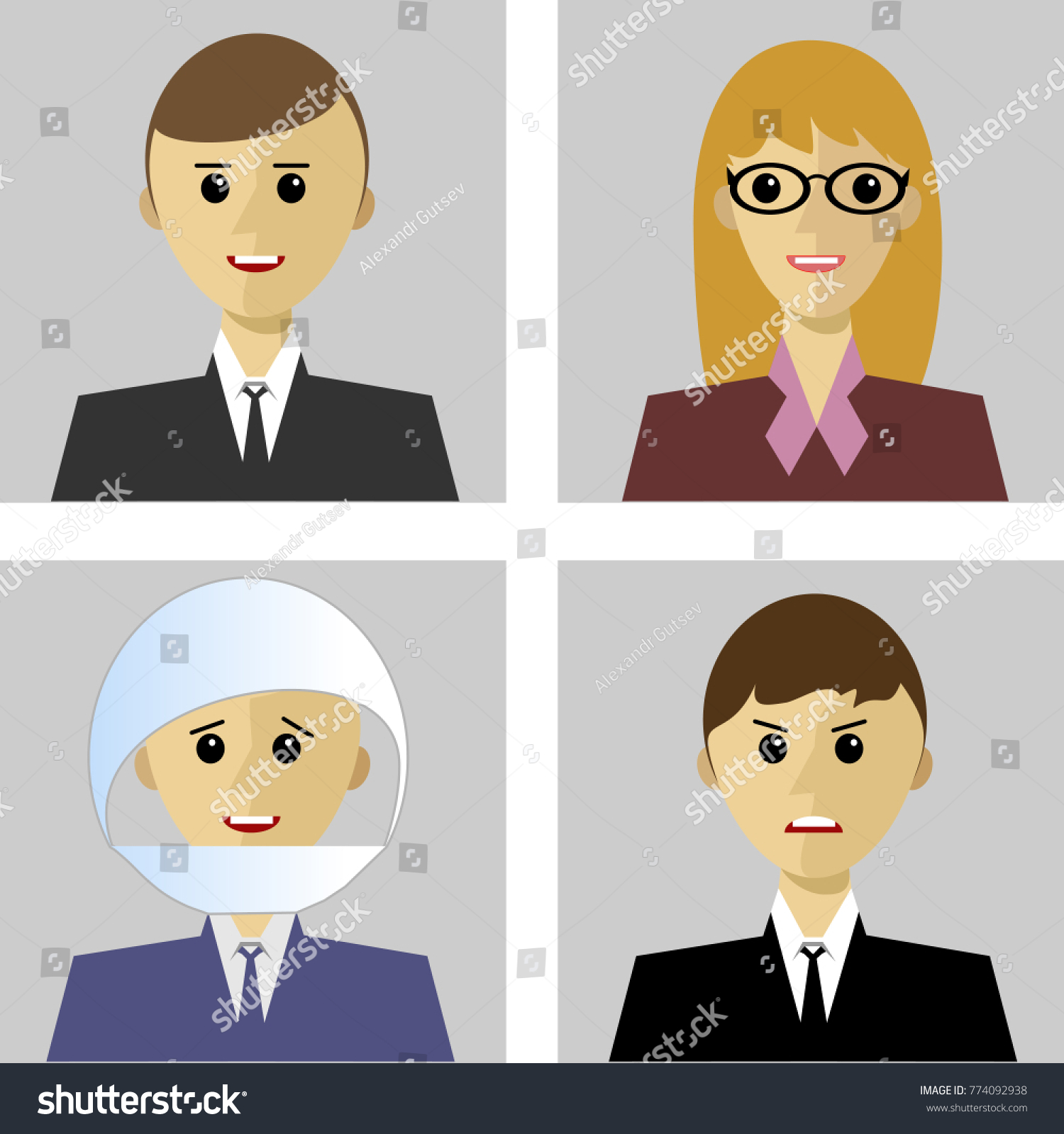 Icons Office Workers Vector Illustration Stock Vector (Royalty Free ...