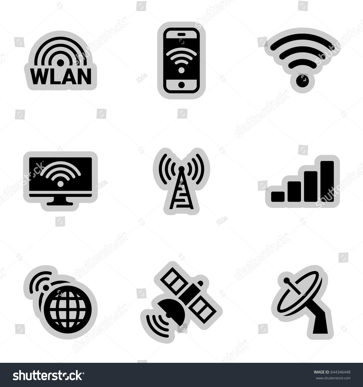 Icons Theme Wireless Network Vector Icon Stock Vector (Royalty Free ...