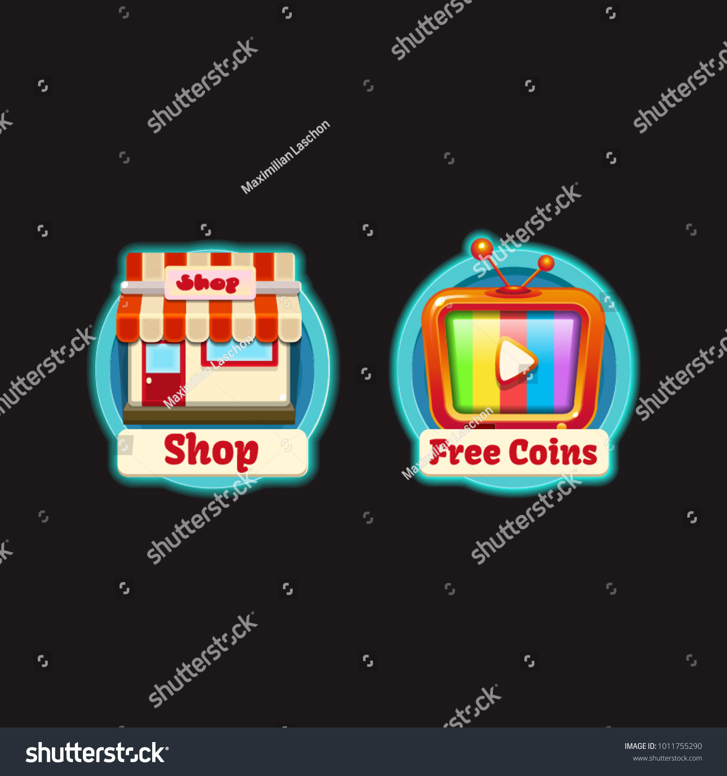 Icons Level Map Mobile Game Assets Stock Vector (Royalty Free) 1011755290