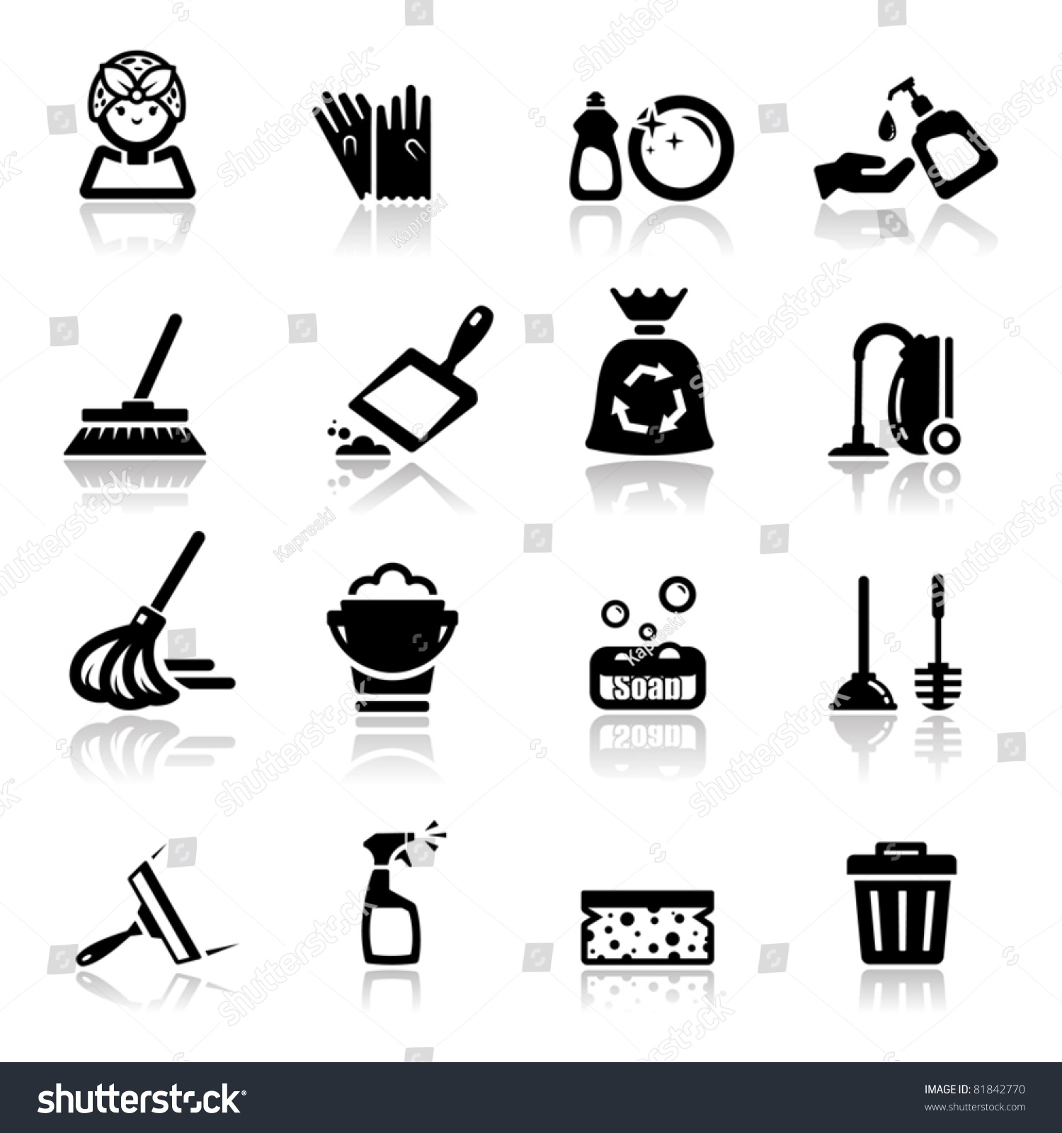 Icons Set Cleaning Stock-Vektorgrafik (Lizenzfrei) 81842770 – Shutterstock