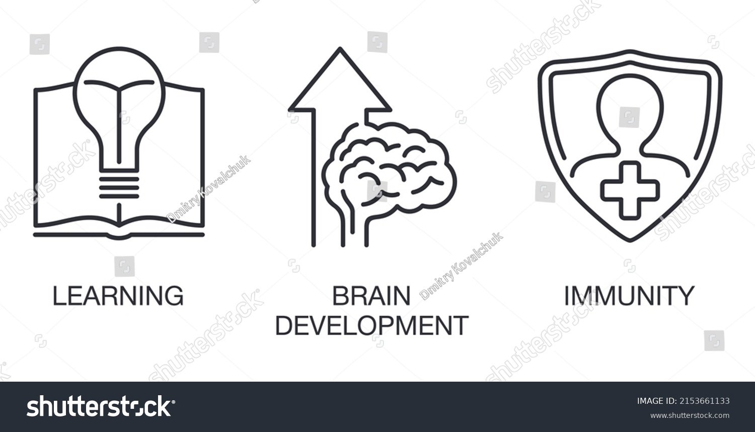 Icons Set Nutrient Supplement Learning Brain Stock Vector (Royalty Free ...