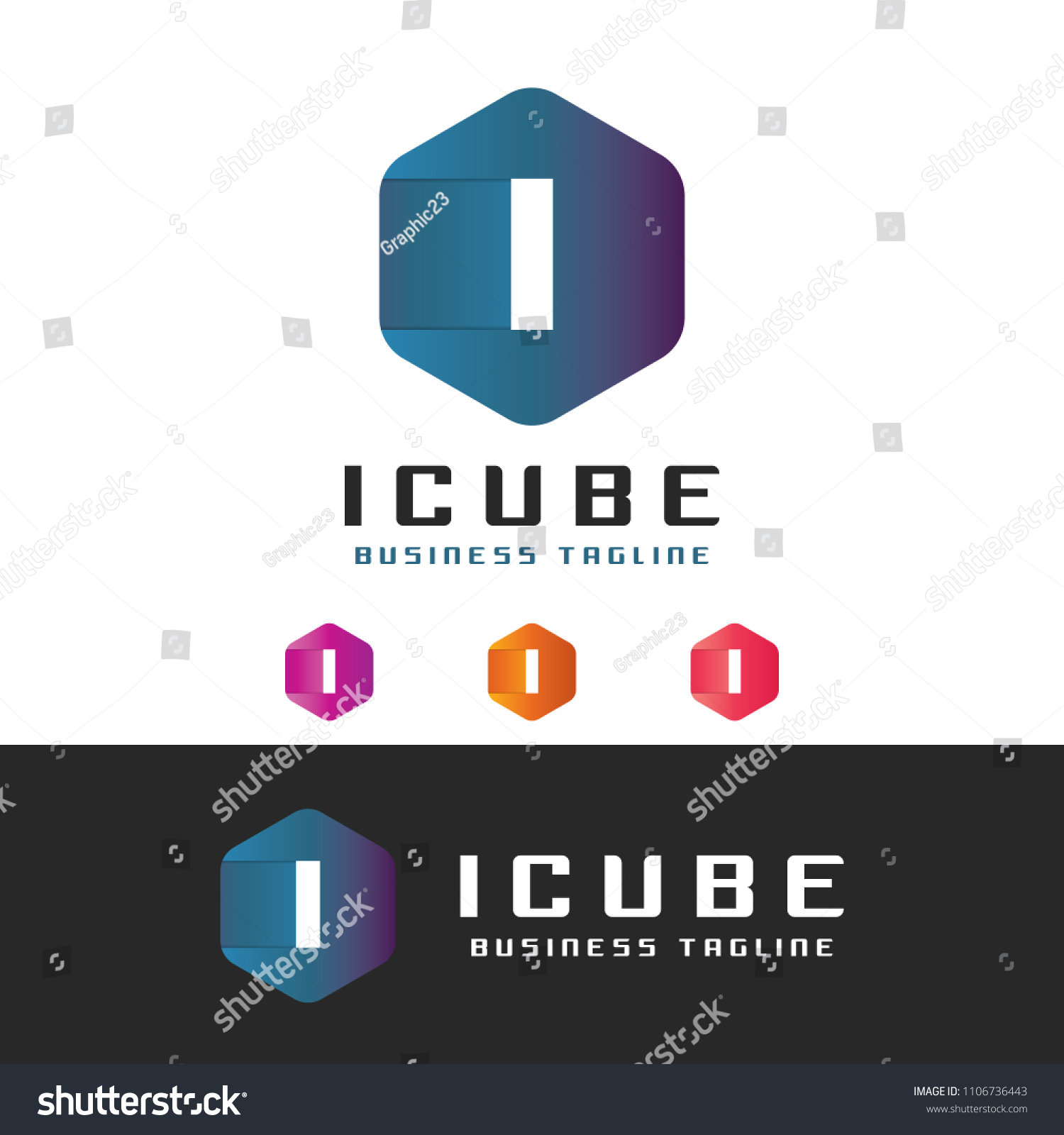 Icube Anstract Cubical Logo Vector Design Stock Vector (Royalty Free ...