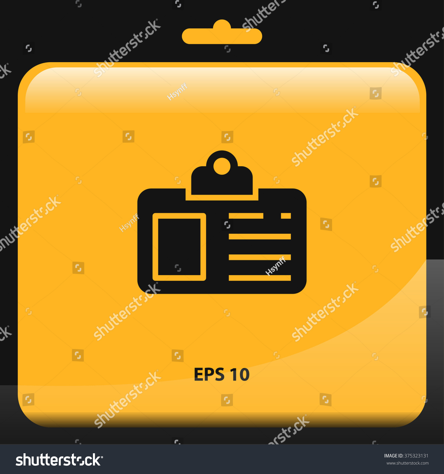 Id Badge Icon Vector Illustration Stock Vector (Royalty Free) 375323131 ...