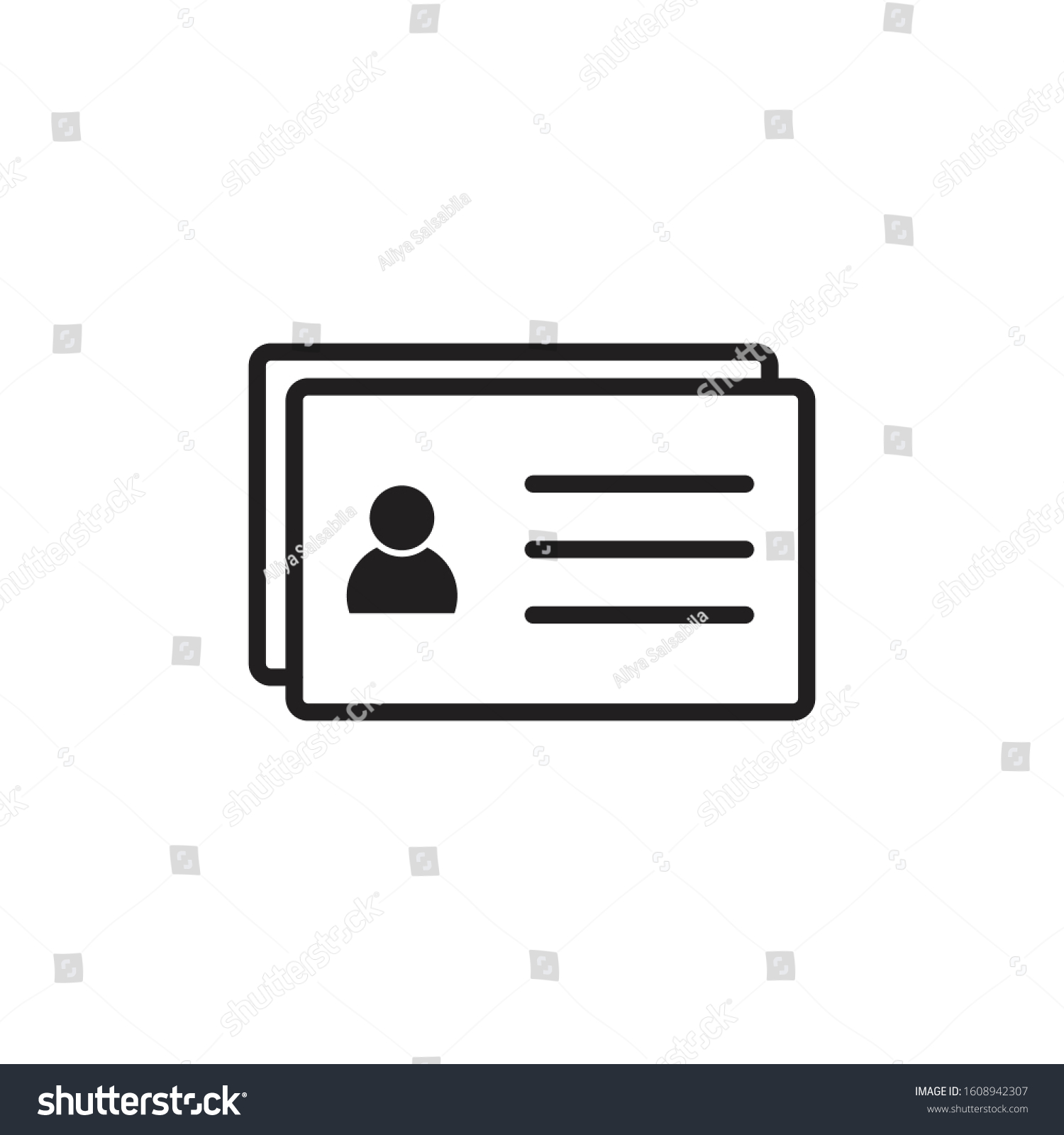 Id Card Icon Vector Flat Style Stock Vector (Royalty Free) 1608942307 ...