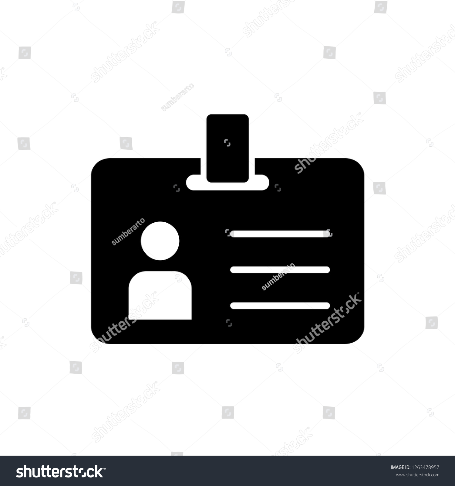 Id Card Icon Vector Template Stock Vector (Royalty Free) 1263478957 ...