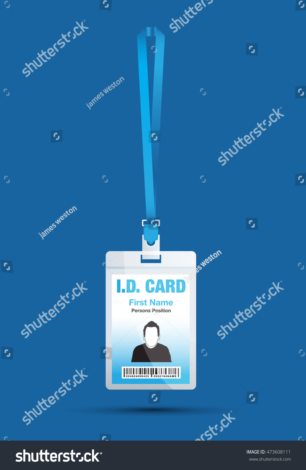 Id Card Man Blue Stock Vector (Royalty Free) 473608111