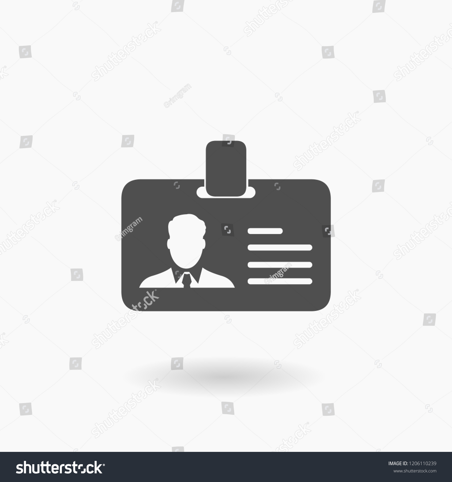 Id Card Vector Icon Illustration Silhouette Stock Vector (Royalty Free ...