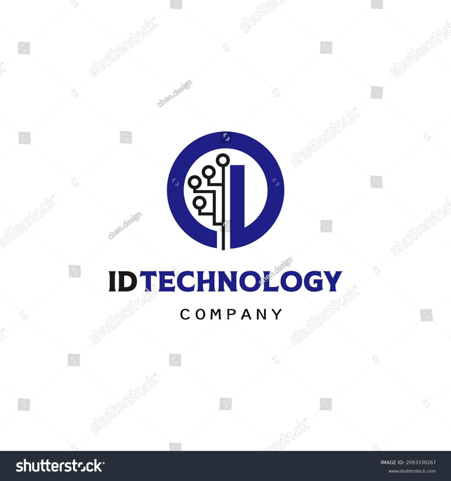 Id Technology Illustration Logo Design Stock Vector (Royalty Free ...